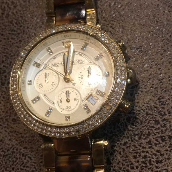 Michael Kors | Accessories | Michael Kors Tortoise Shell Gold Watch ...